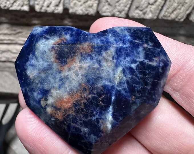 Sodalite With Hackmanite Heart Shaped Palm Stone - Etsy