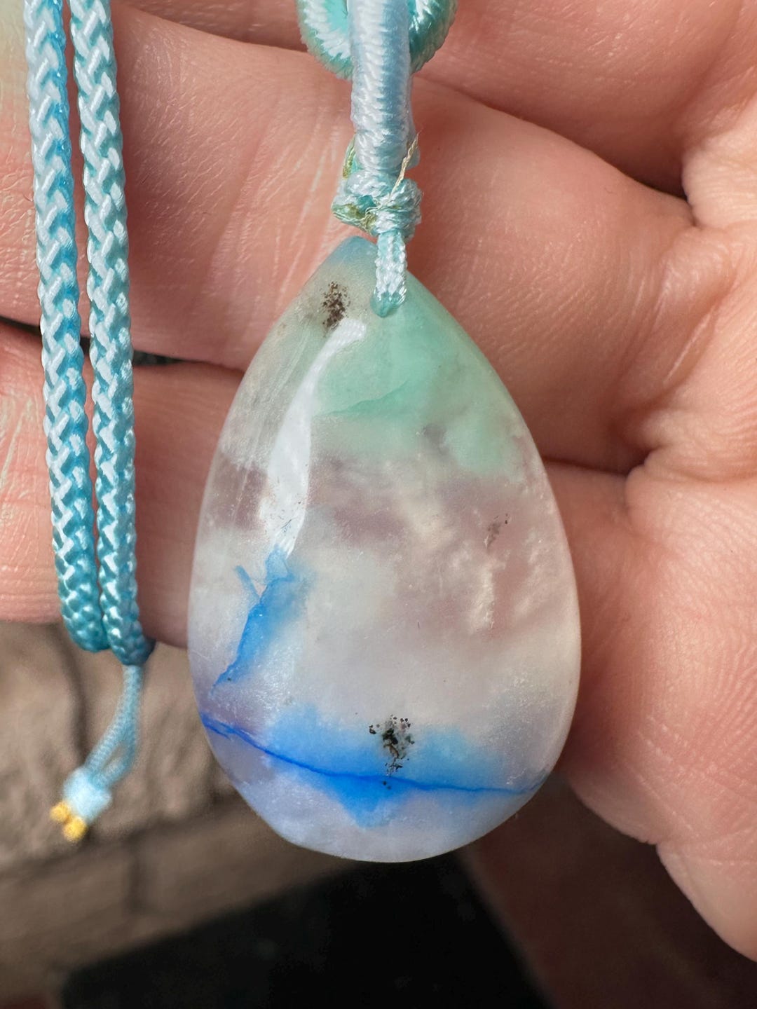 Azurite, Turquoise and Quartz on 24 Inch Adjustable Cord Necklace - Etsy