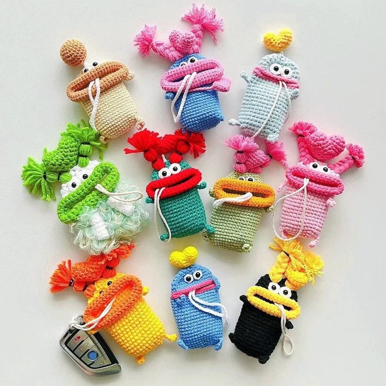 Crochet Key Holder Car Key Cases Key Fob Cover Gift Car Key Pack ...