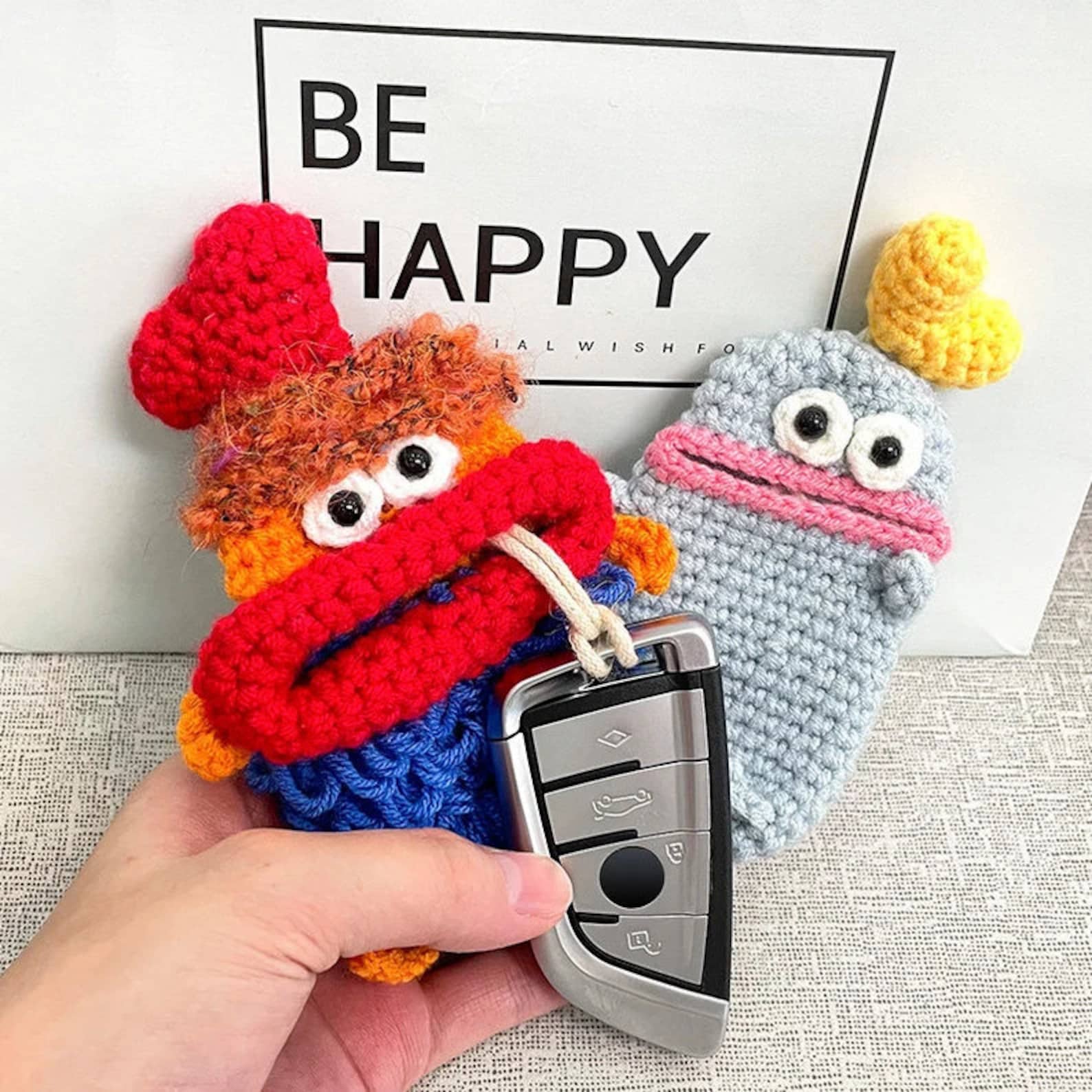 Crochet Key Holder Car Key Cases Key Fob Cover Gift Car Key Pack ...