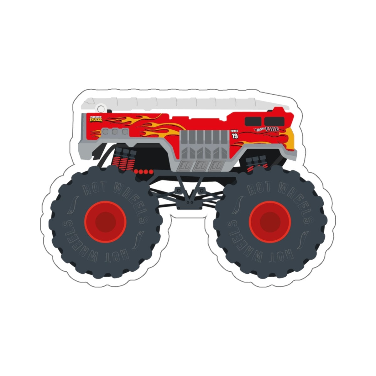 Hotwheels Monster Truck Five Alarm Sticker Fanmade Art - Etsy
