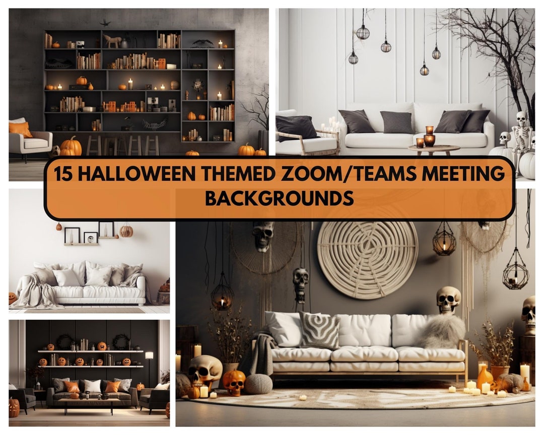 15 Halloween Zoom Background Bundle Virtual Background Zoom - Etsy UK