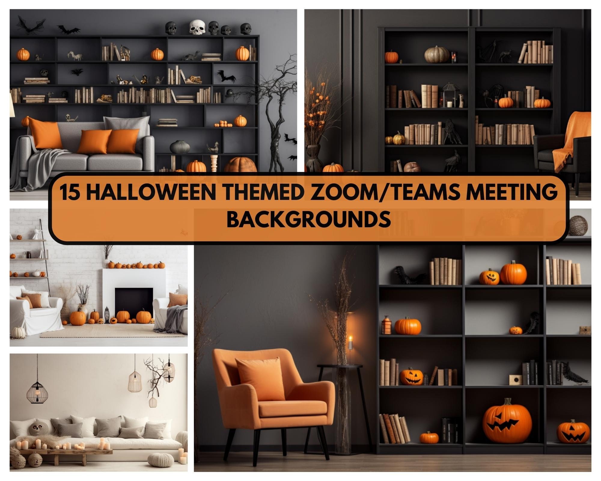 15 Halloween Zoom Background Bundle Virtual Background Zoom - Etsy Canada