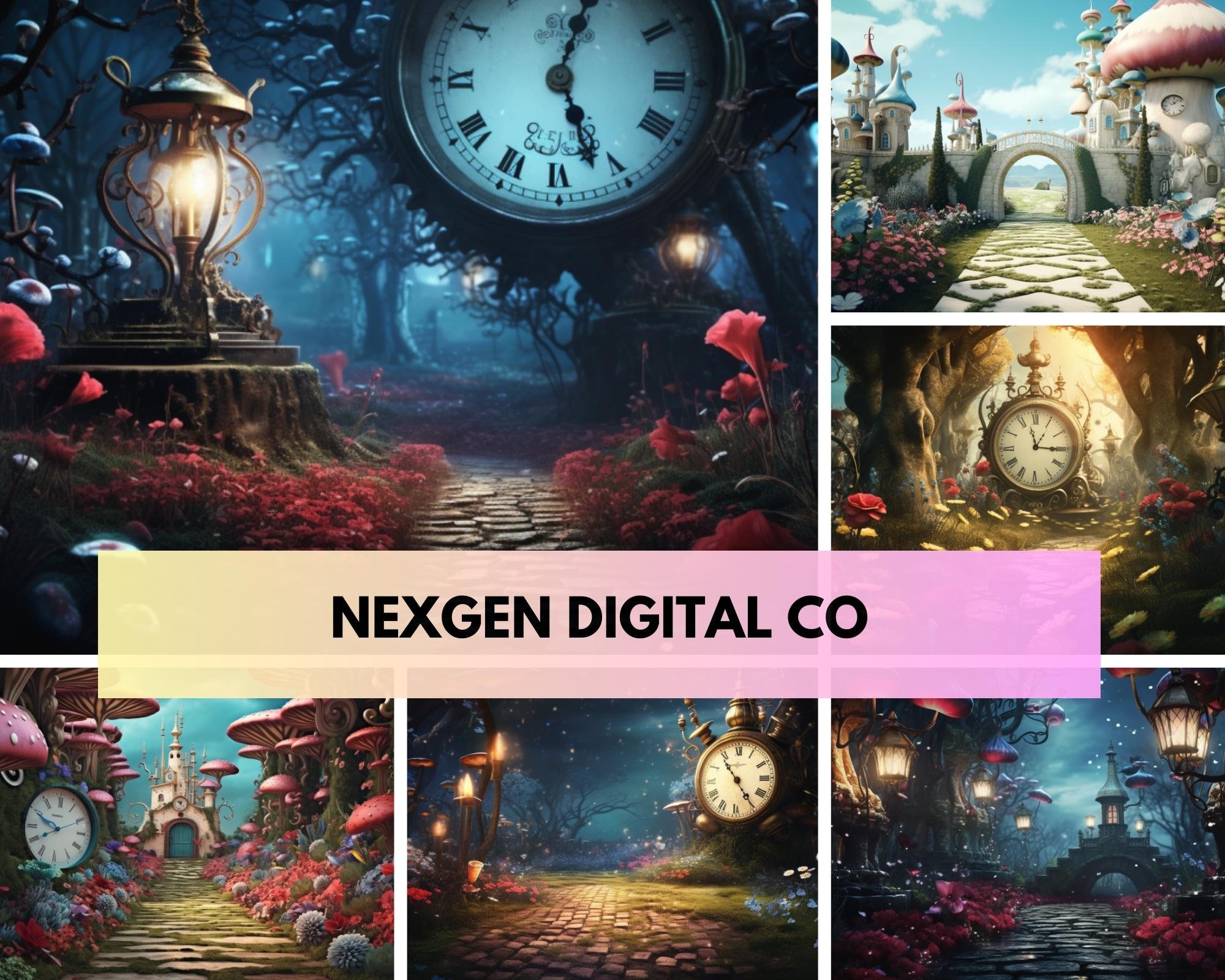 15 Alice in Wonderland Digital Backdrop Backdrop Bundle - Etsy Australia