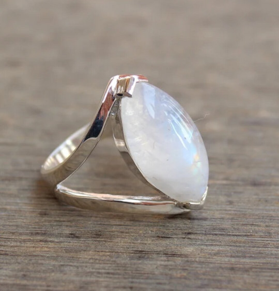 Natural Moonstone Ring, Gemstone Ring, Handmade Ring, Women Ring ...