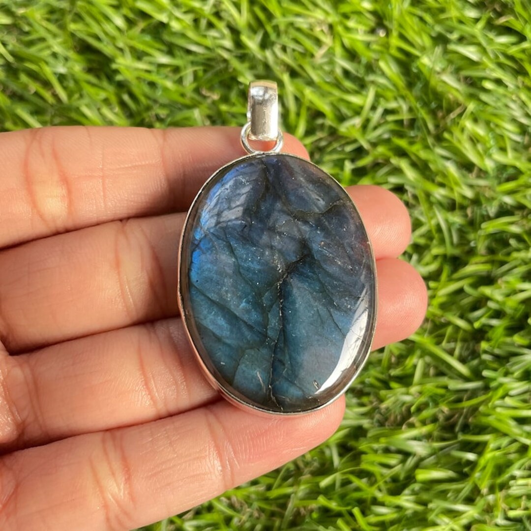 Natural Labradorite, Gemstone Pendant, Women Pendant, 925 Silver ...