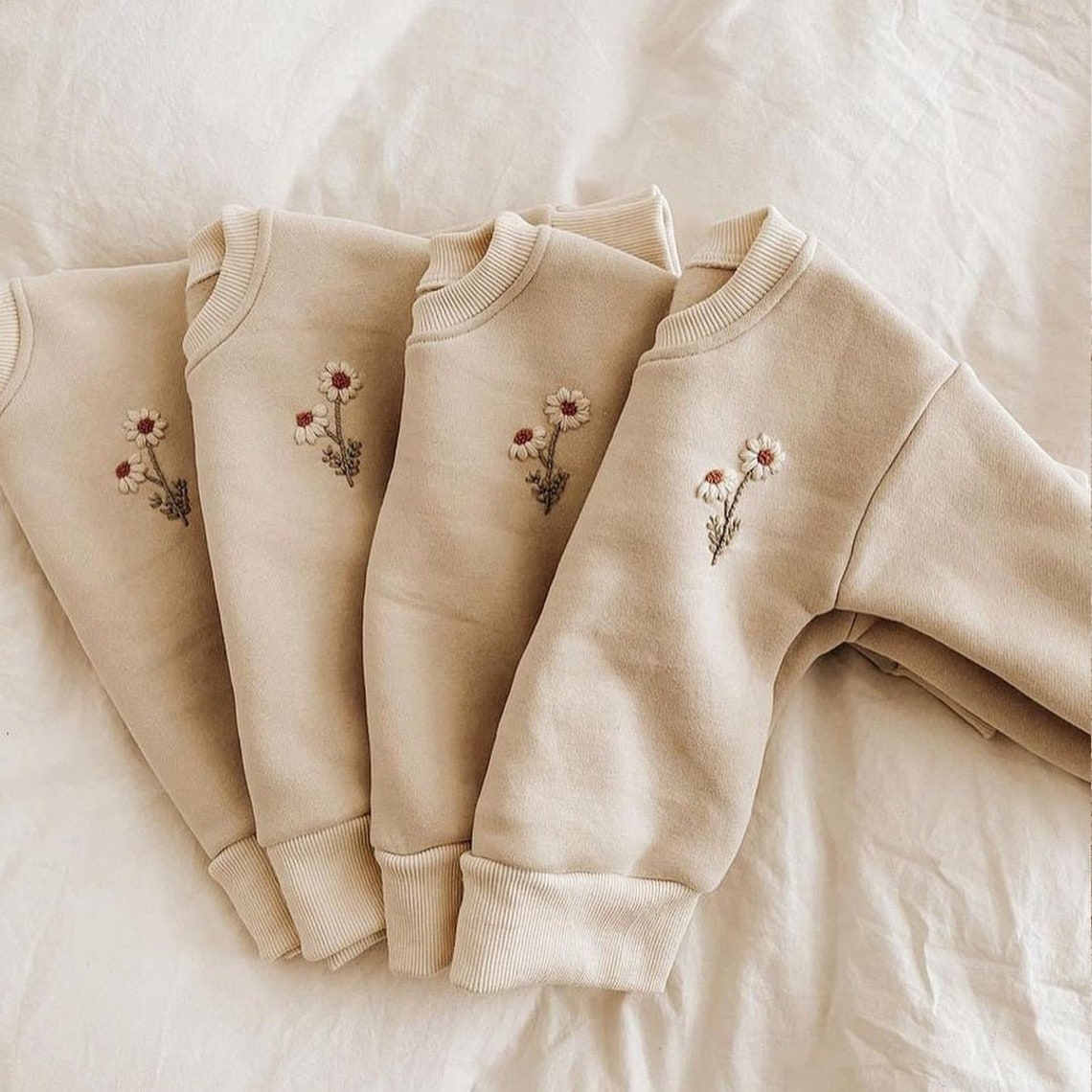 Winter Flower Embroidered Fleece Tracksuit for Baby Girls - Etsy
