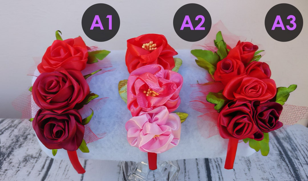 Beautiful Headbands With Ornaments. Ribbon Flowers Headbands. Headbands ...