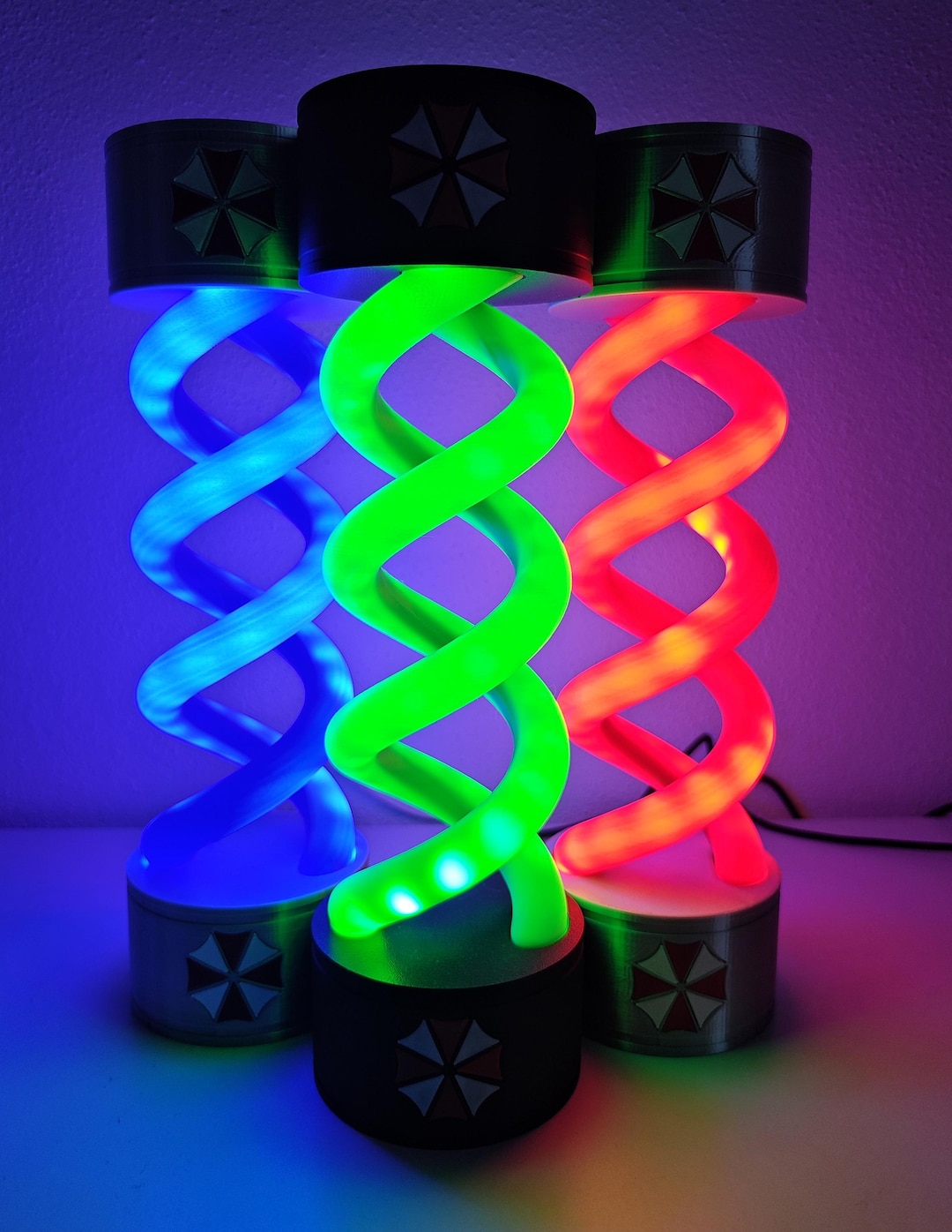 Resident Evil T-virus LED Lamp – Blue, Green, Red Light, 3D Printed ...