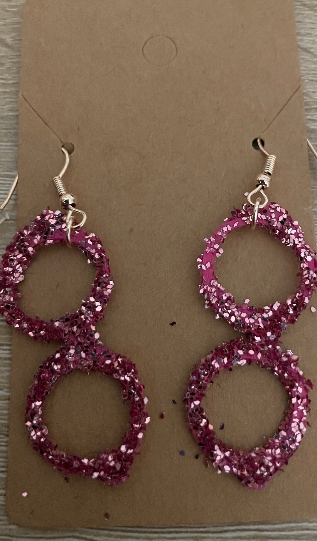 Pink Glitter Glasses Earrings - Etsy