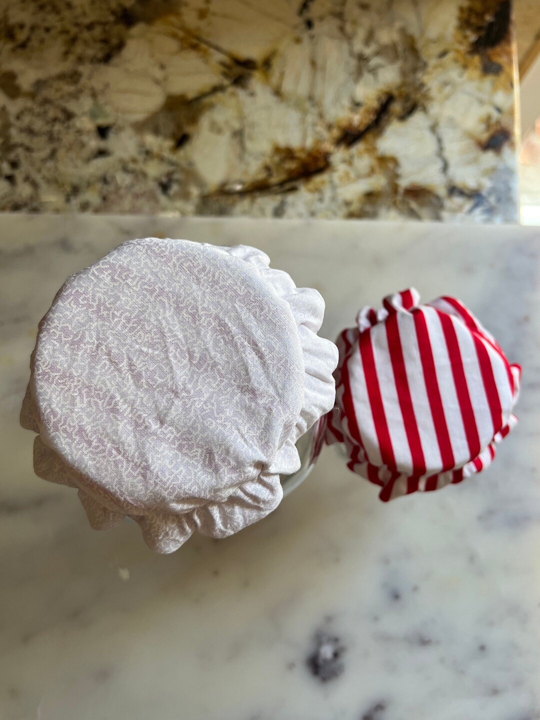 WIDE MOUTH Reusable/ Reversible Fabric Jar Cover stocking - Etsy