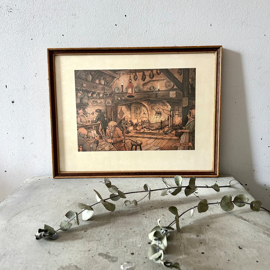 Painting Anton Pieck Art || Vintage Wooden Frame || Collectors Art ...