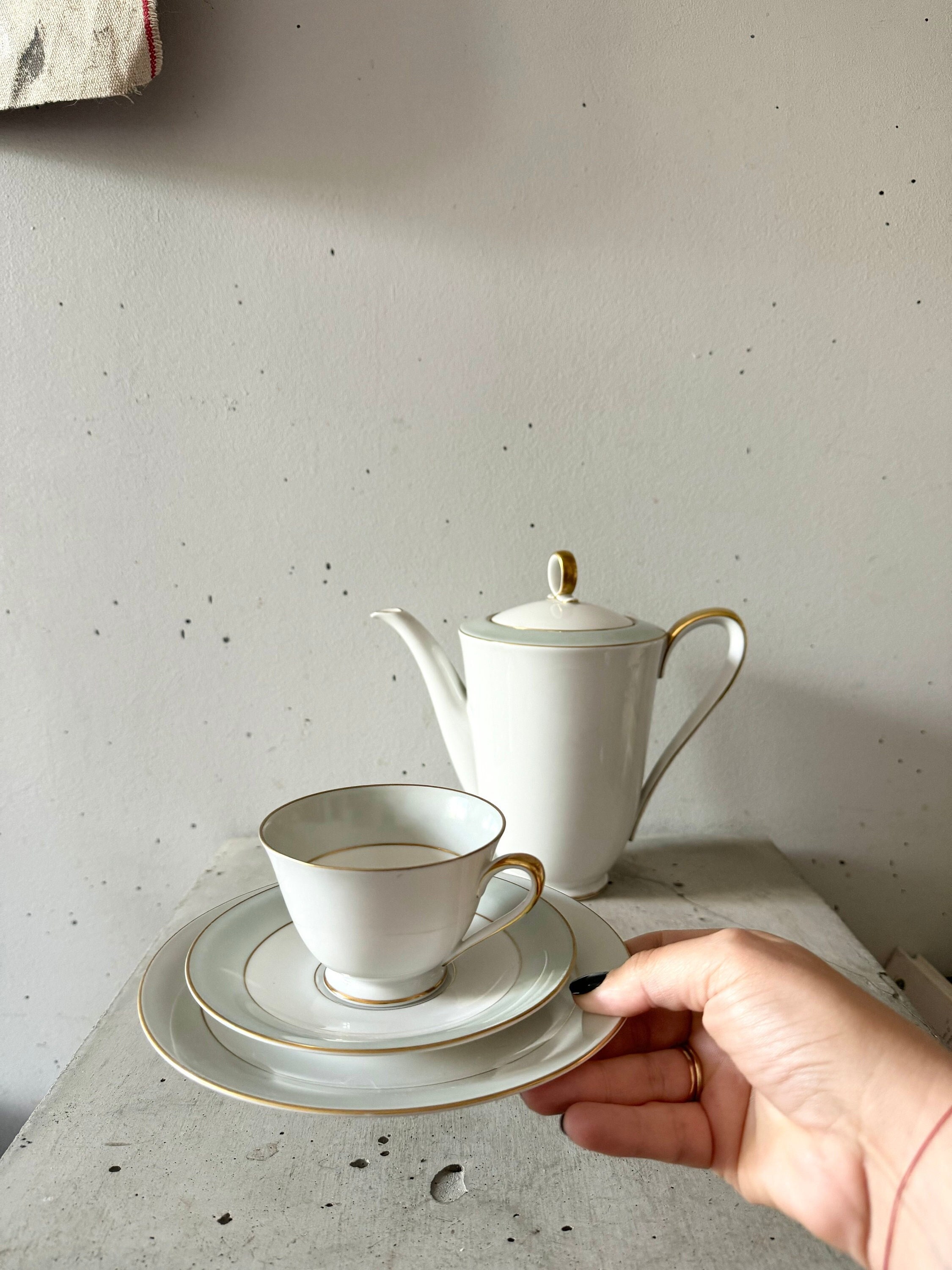 Fine Porcelain Tea Set II Danish Design II Gold Pastel Mint - Etsy