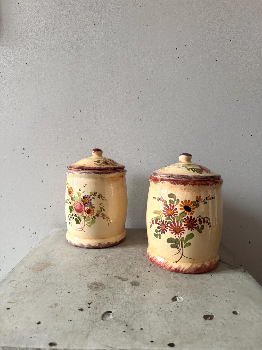 Vintage Ceramic Box Kitchen Containers II Faiencerie De Jemappes ...