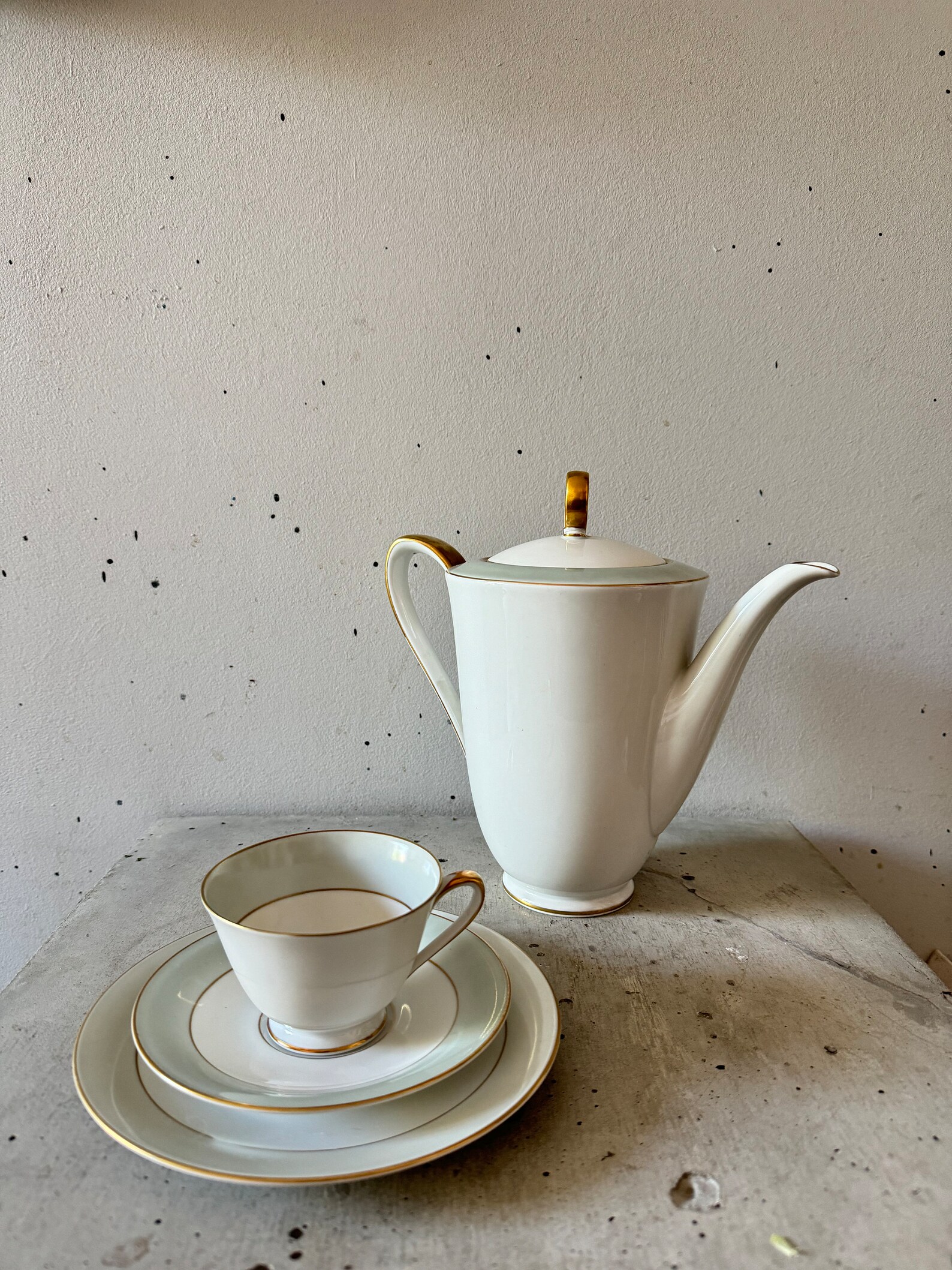 Fine Porcelain Tea Set II Danish Design II Gold Pastel Mint - Etsy