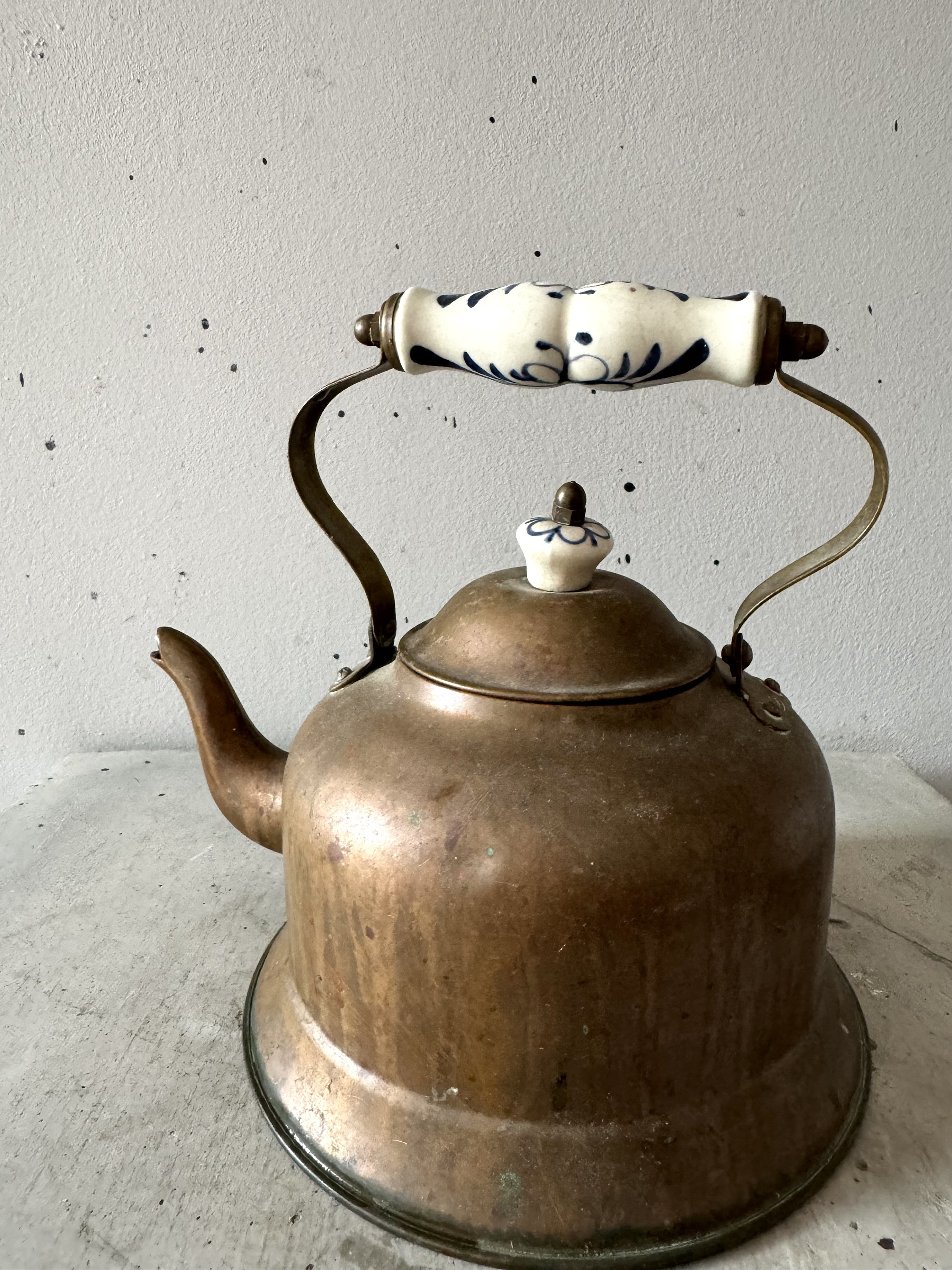 Vintage French Copper Tea Kettle With Porcelain Knob II Farmhouse ...