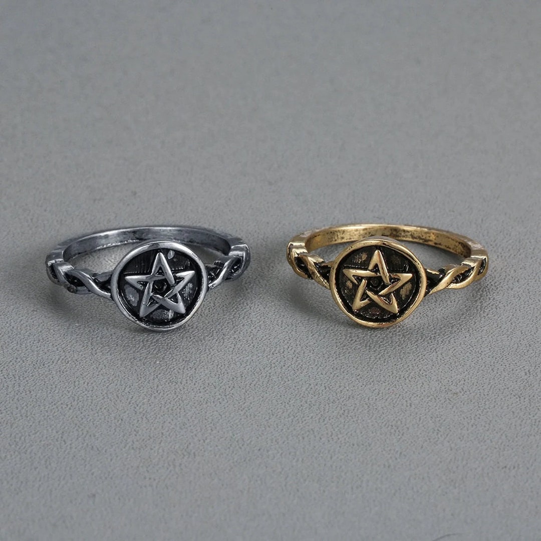 Lovely Celtic Pentacle Supernatural Pentagram Wicca Druid Ring US Size ...