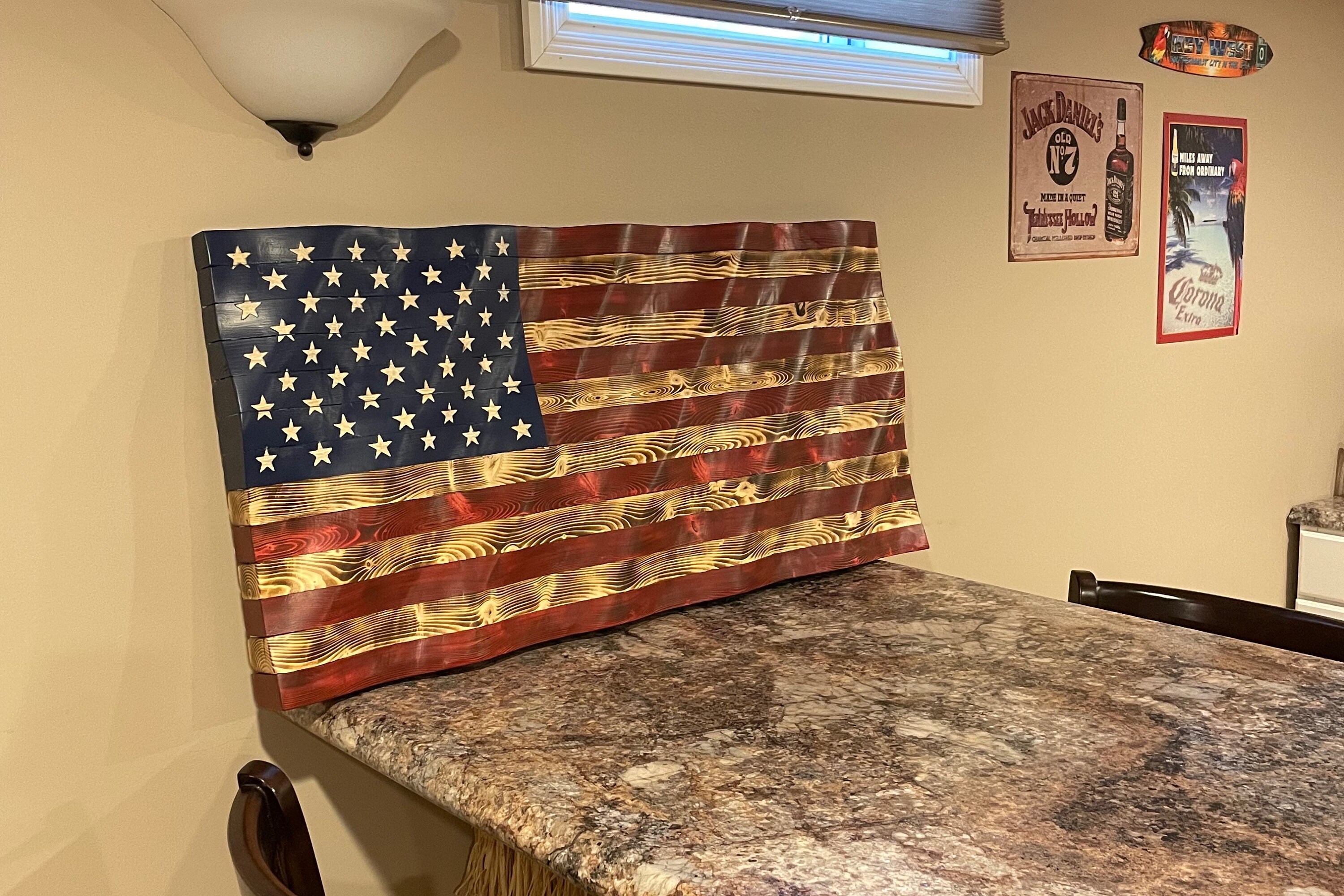 Wavy Wooden American Flag Rustic Flag Classic American Flag - Etsy