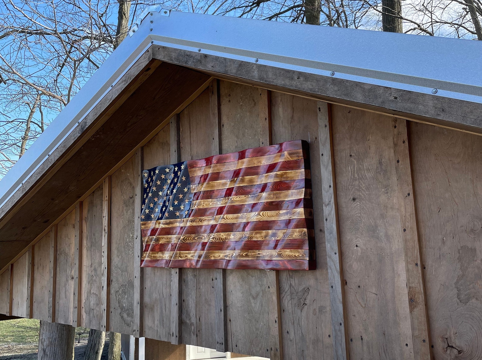 Wavy Wooden American Flag Rustic Flag Classic American Flag - Etsy