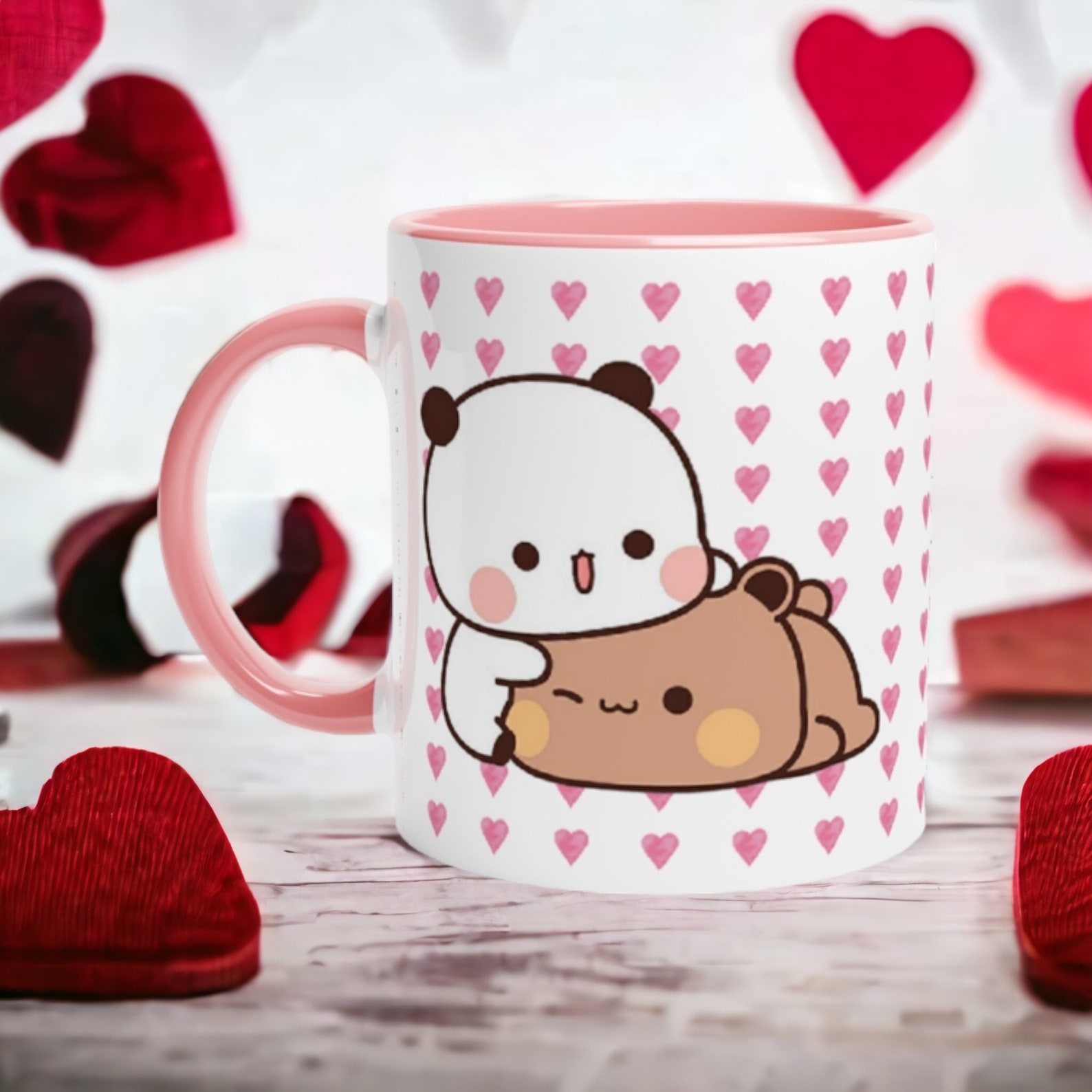 Panda Bear Hug Bubu Dudu Valentine's Day Mug, Mochi Panda Mug ...