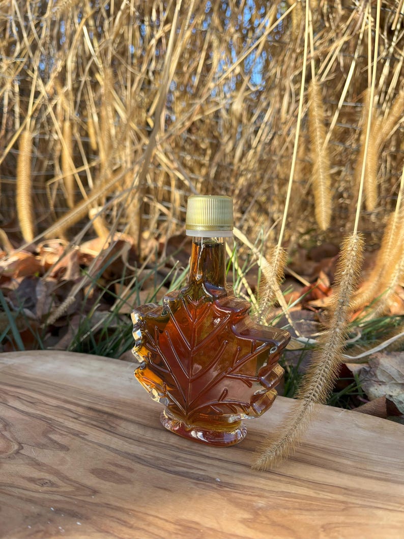 Pure New York Maple Syrup – Glass Maple Leaf Bottle Gift - Etsy