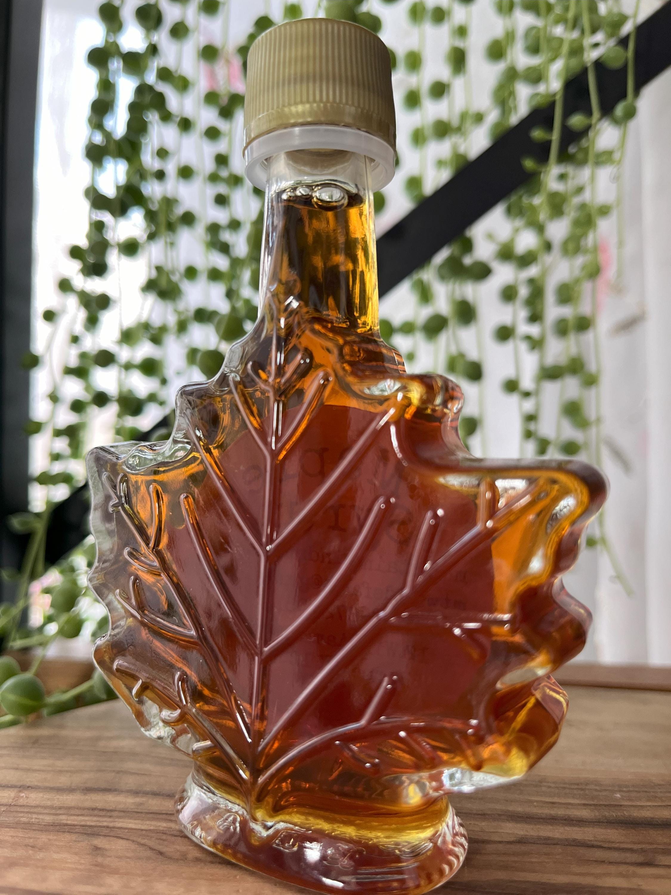Pure New York Maple Syrup – Glass Maple Leaf Bottle Gift - Etsy