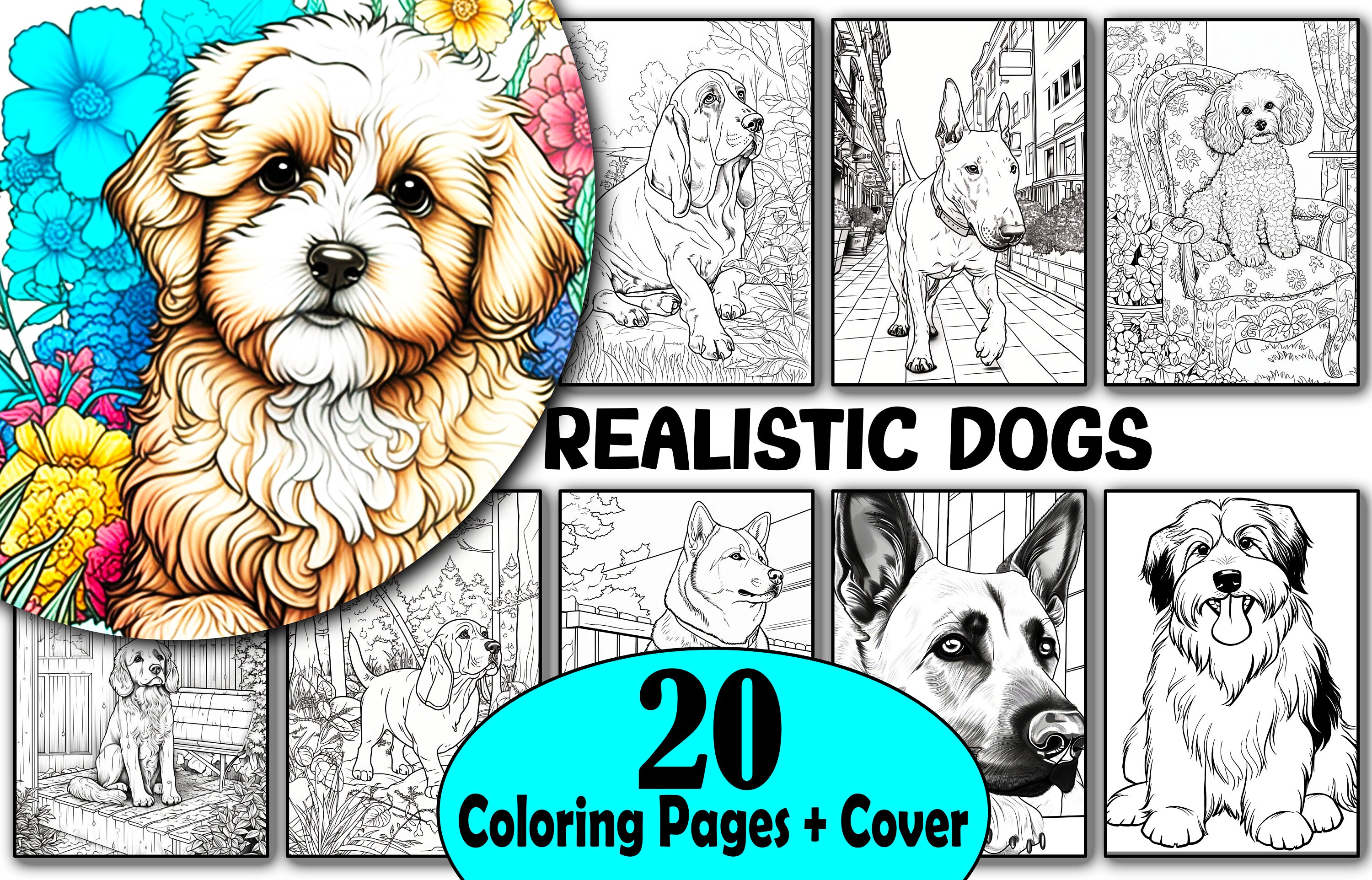 Coloring Pages Of Realistic Dogs
