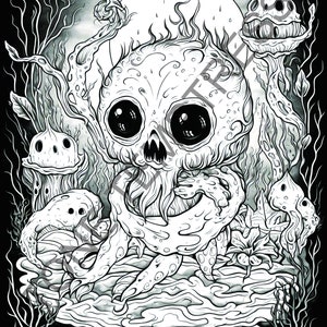 20 Creepy Cutie Spooky Creatures Coloring Pages Adults Kids - Etsy