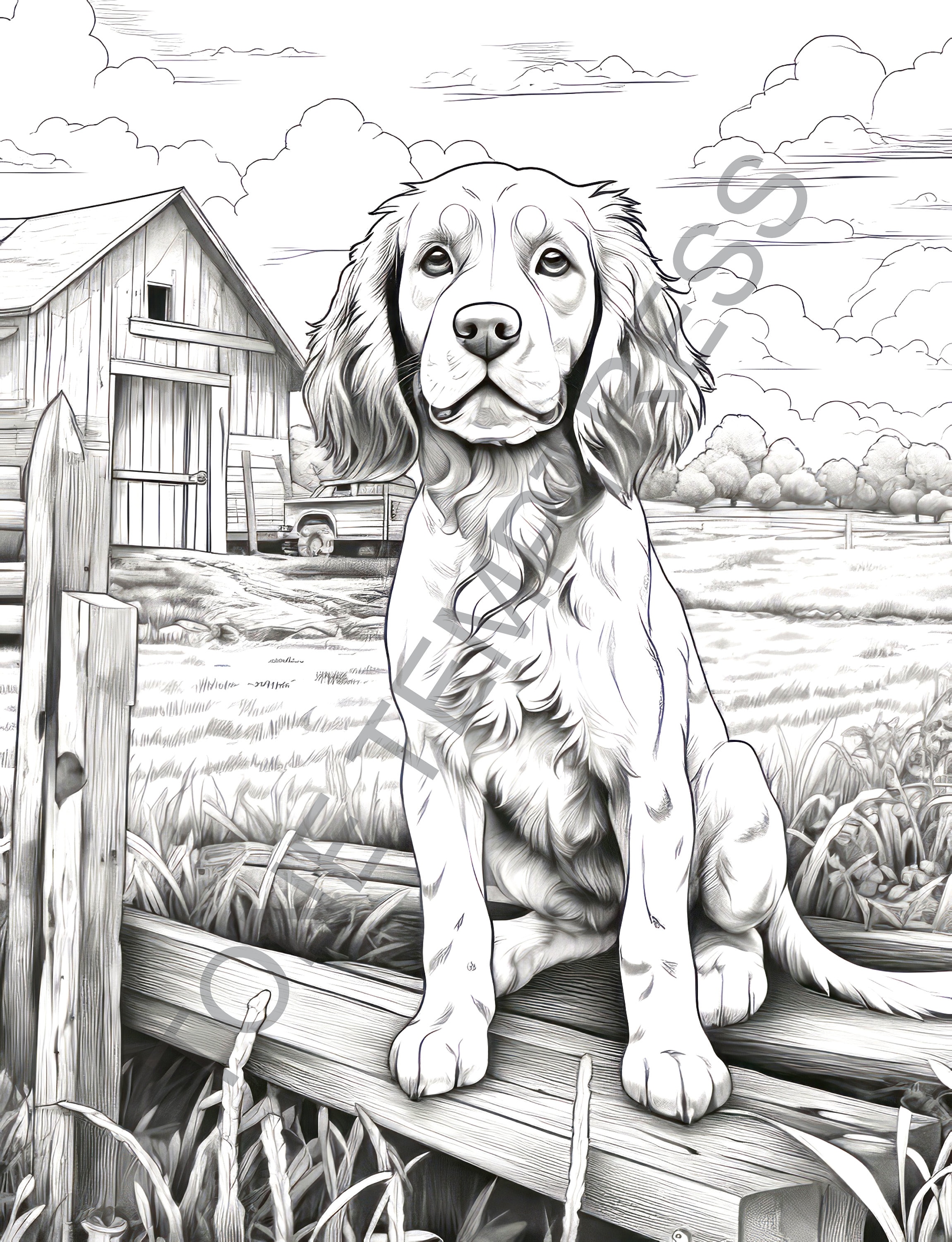 20 Country Farm Coloring Book for Adults, Country Farm Houses Coloring ...