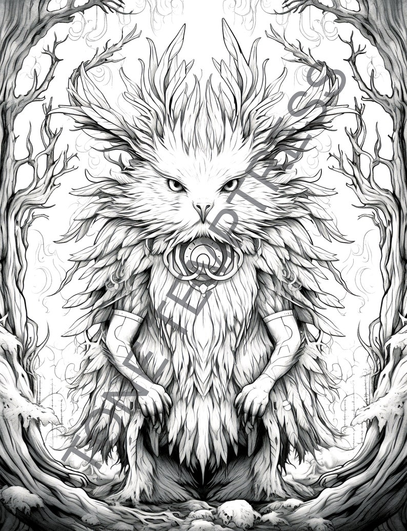 Fantasy Mythical Creatures Coloring Pages, Cute Magical Animals ...