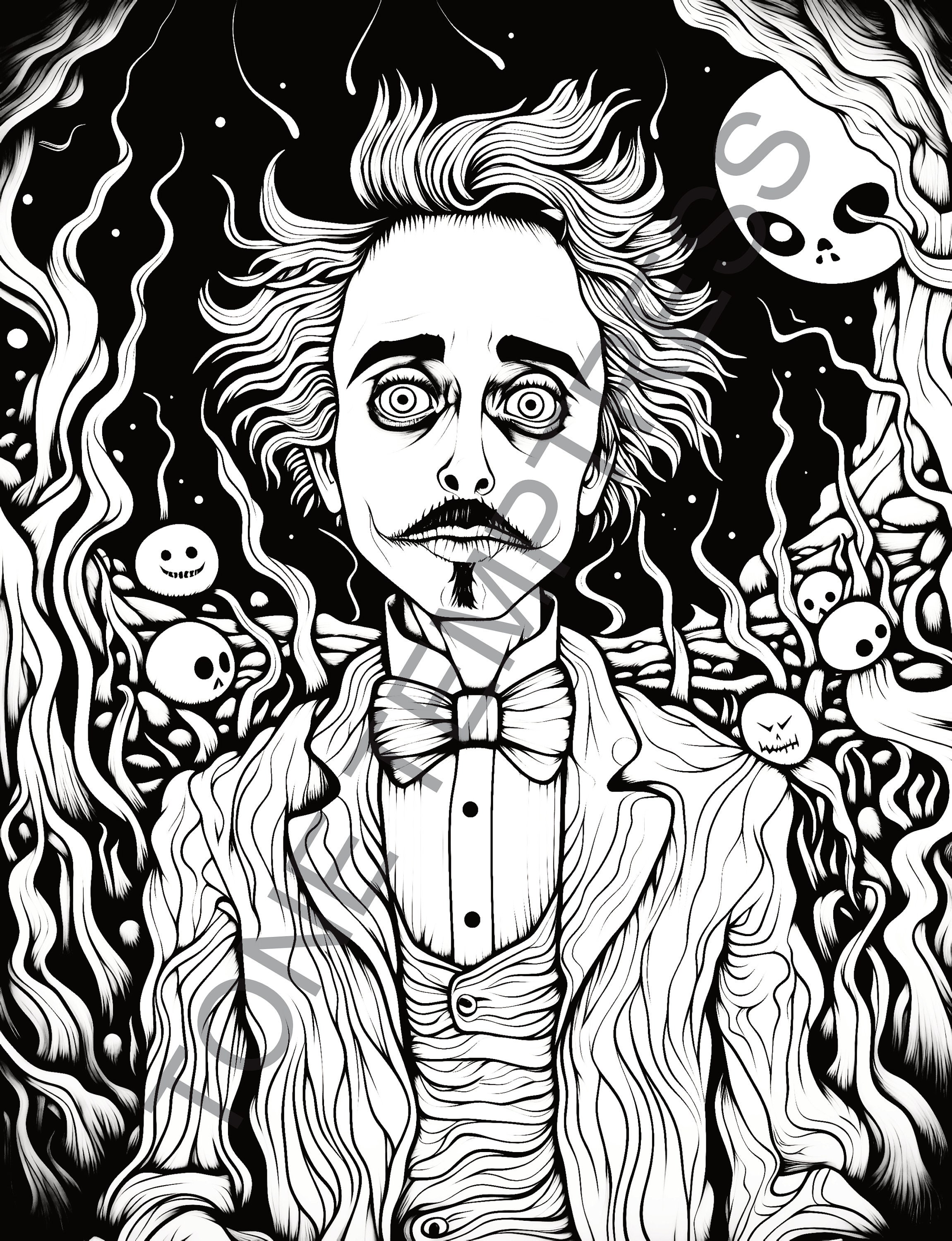 Color Me Creepy Coloring Book for Adults Spooky Coloring - Etsy