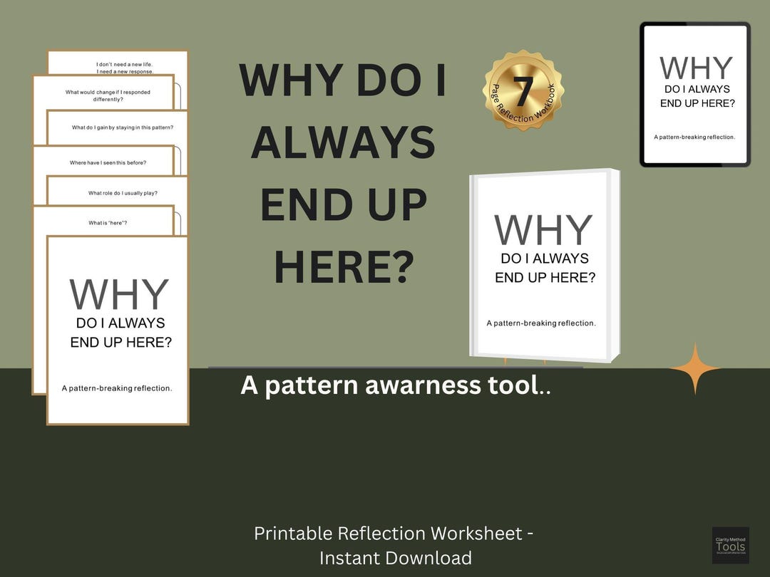 Self Reflection Worksheet, Pattern Recognition Workbook, Overthinking ...