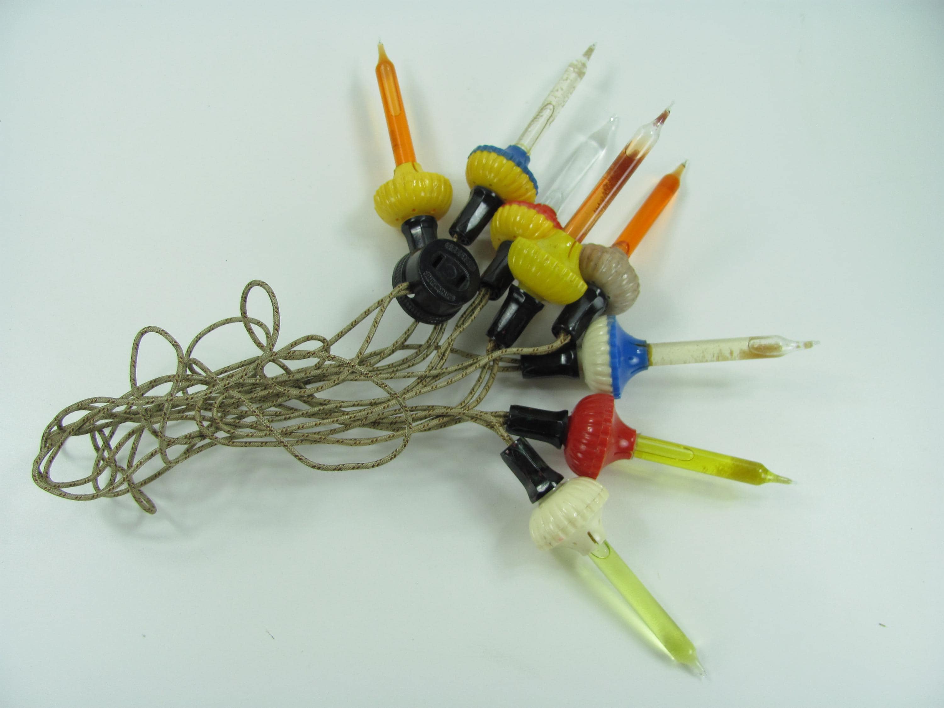 Vintage 8 Light C 6 Bubble Light String W/ Bicolor & Solid Color Royal ...