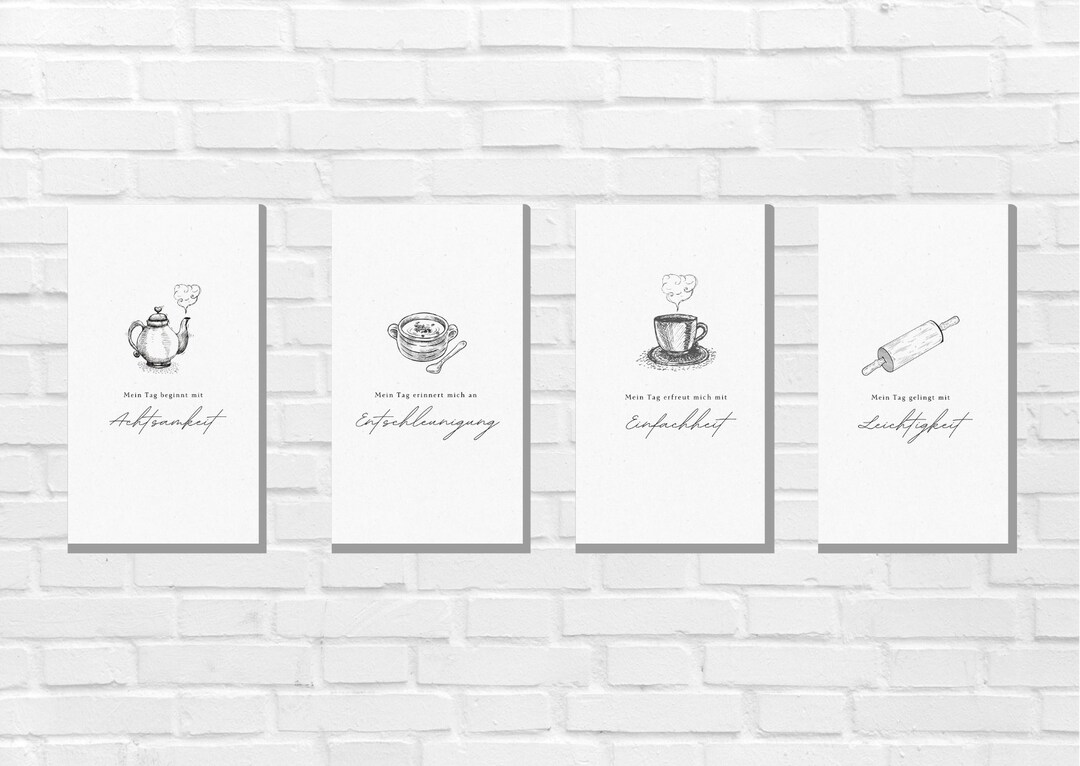 Mindfulness Poster Set | Minimalist A4 Wall Art | Digital Download PDF ...