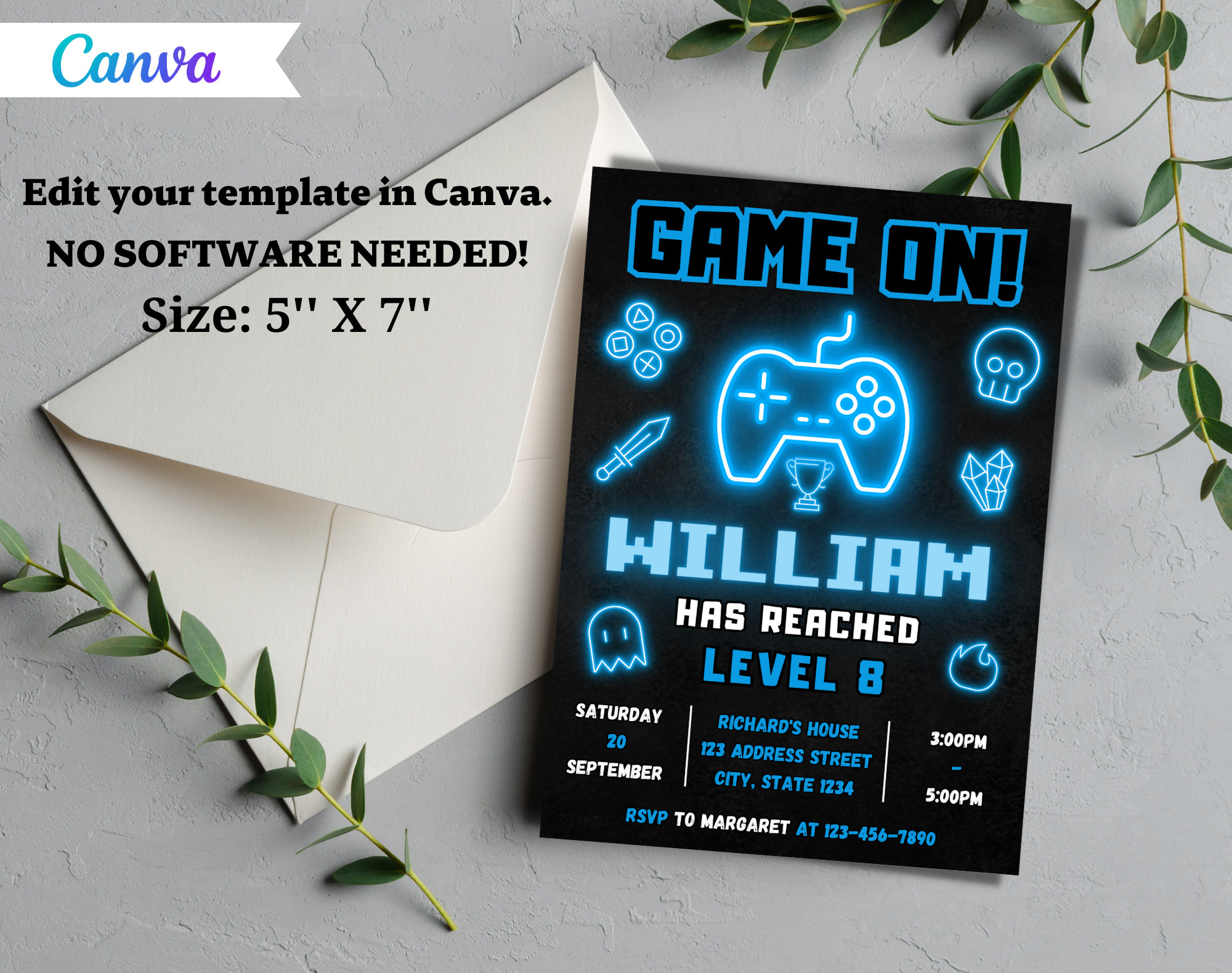 Video Game Birthday Party Invitation Template Gaming Birthday Party ...