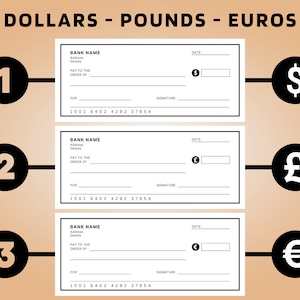 Blank Cheque - Blank Check Template - Blank Checks - Editable Cheque ...