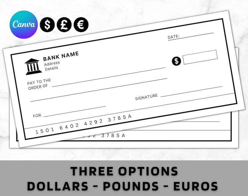 Blank Cheque Blank Check Template Blank Checks Editable Cheque Template ...