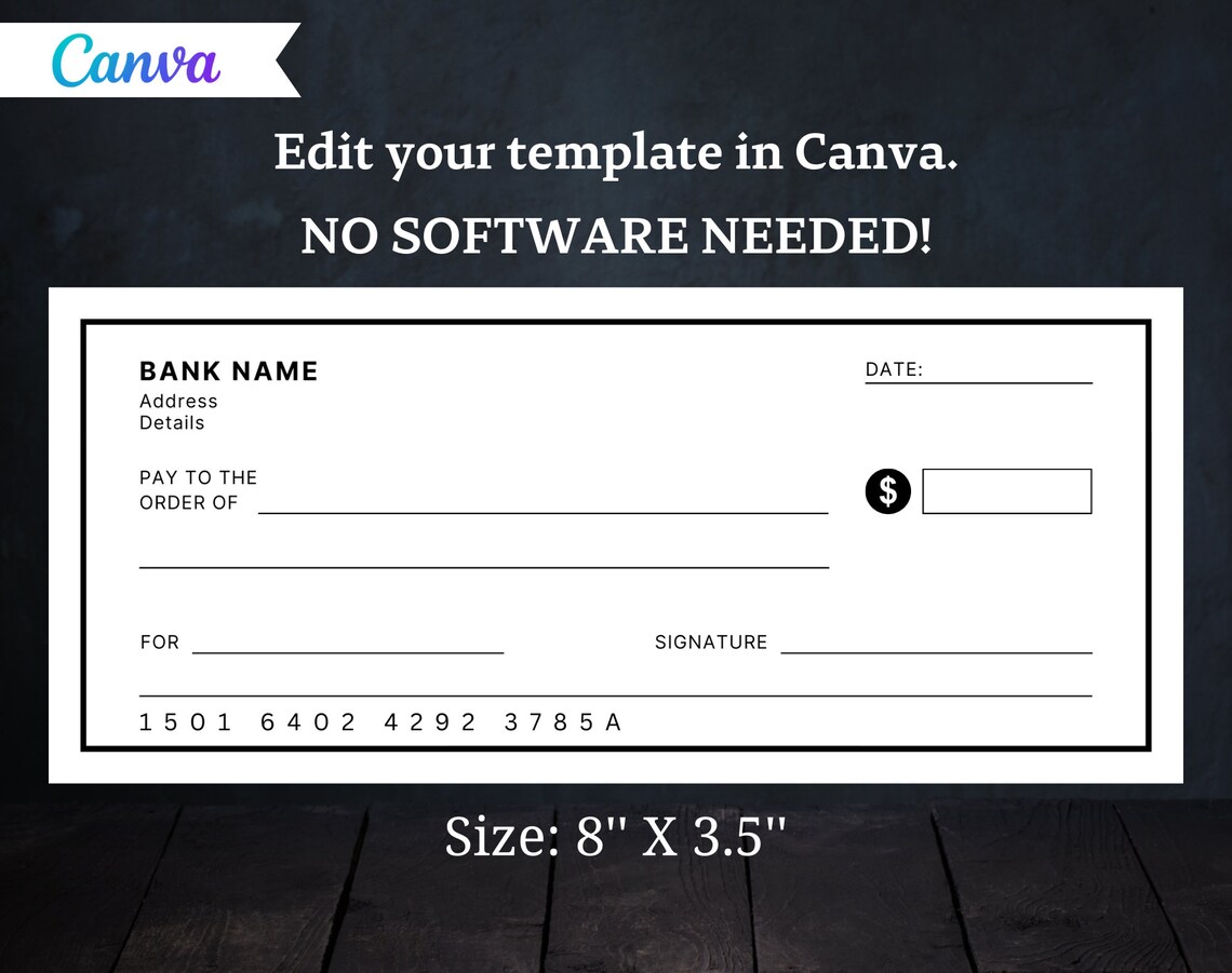 Blank Cheque Blank Check Template Blank Checks Editable - Etsy