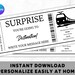 Surprise Train Boarding Pass Ticket Certificate Voucher Card Template ...