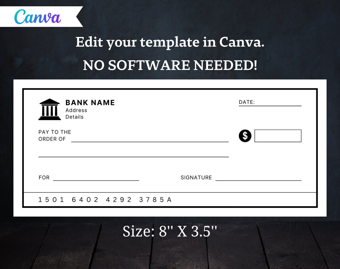 Blank Cheque - Blank Check Template - Blank Checks - Editable Cheque ...