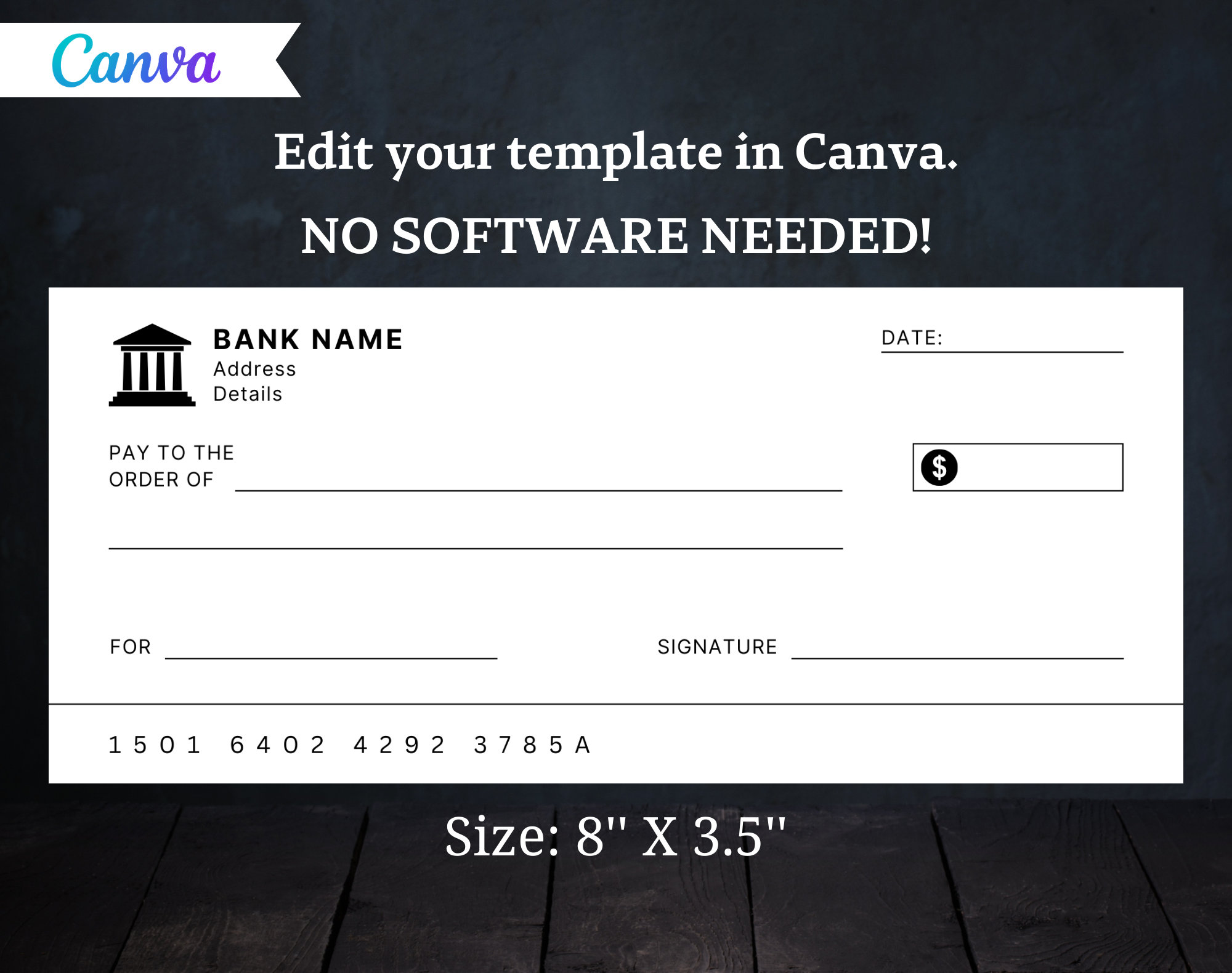Blank Cheque - Blank Check Template - Blank Checks - Editable Cheque ...