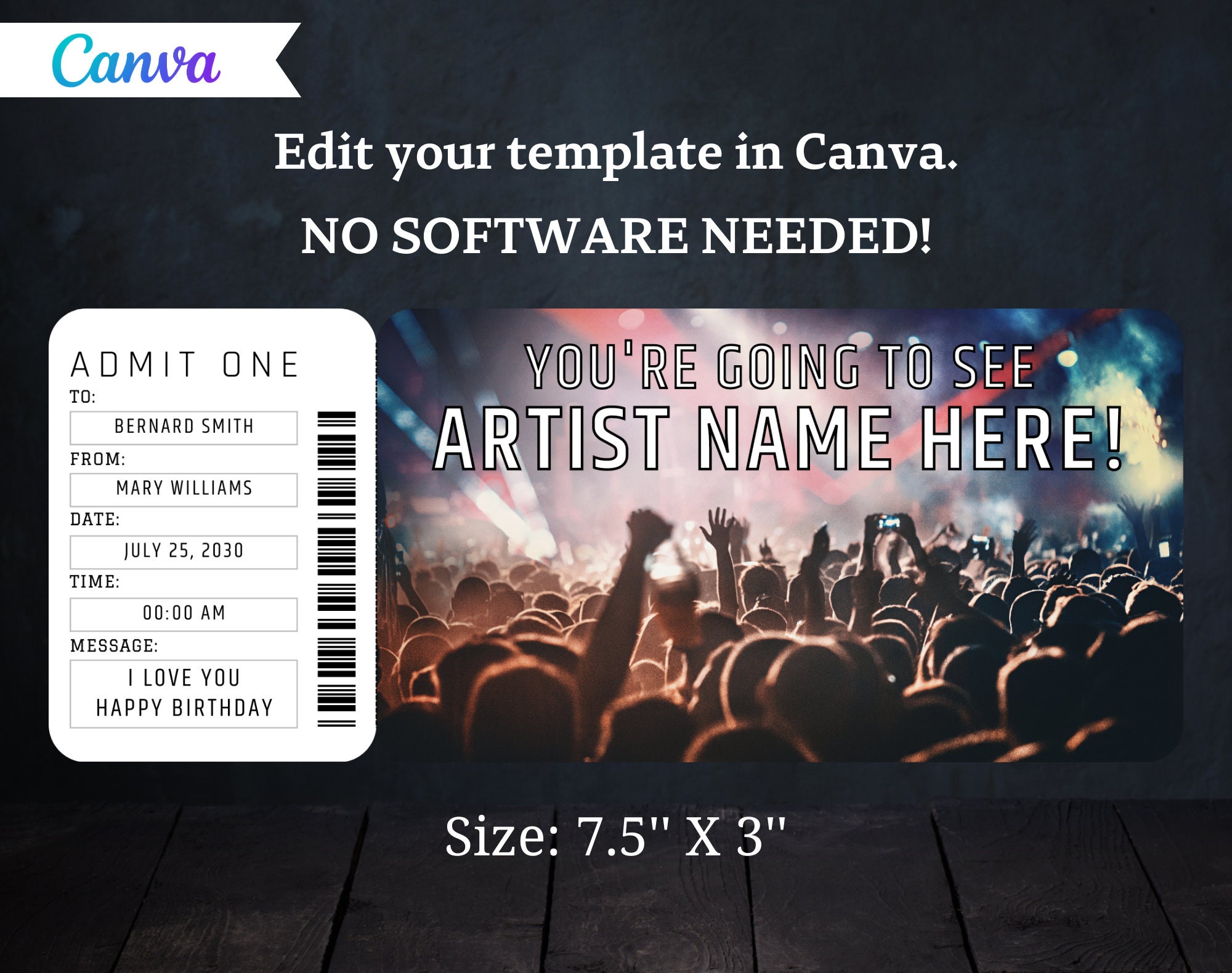 Concert Ticket Template Event Ticket Template Concert Ticket Voucher ...