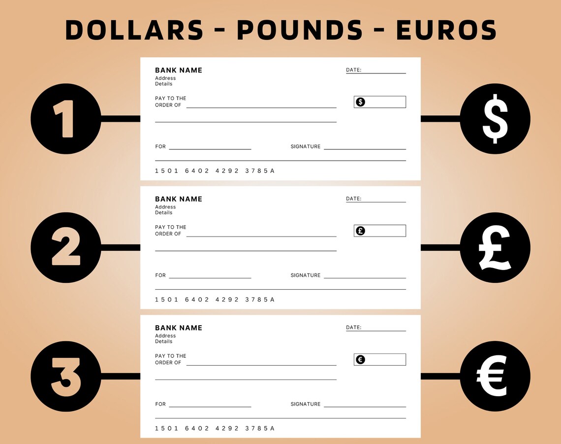 Blank Cheque - Blank Check Template - Blank Checks - Editable Cheque ...