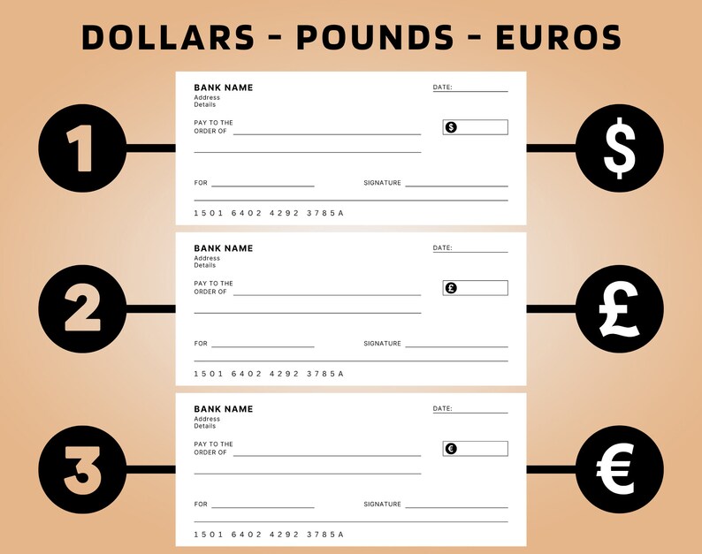 Blank Cheque - Blank Check Template - Blank Checks - Editable Cheque ...