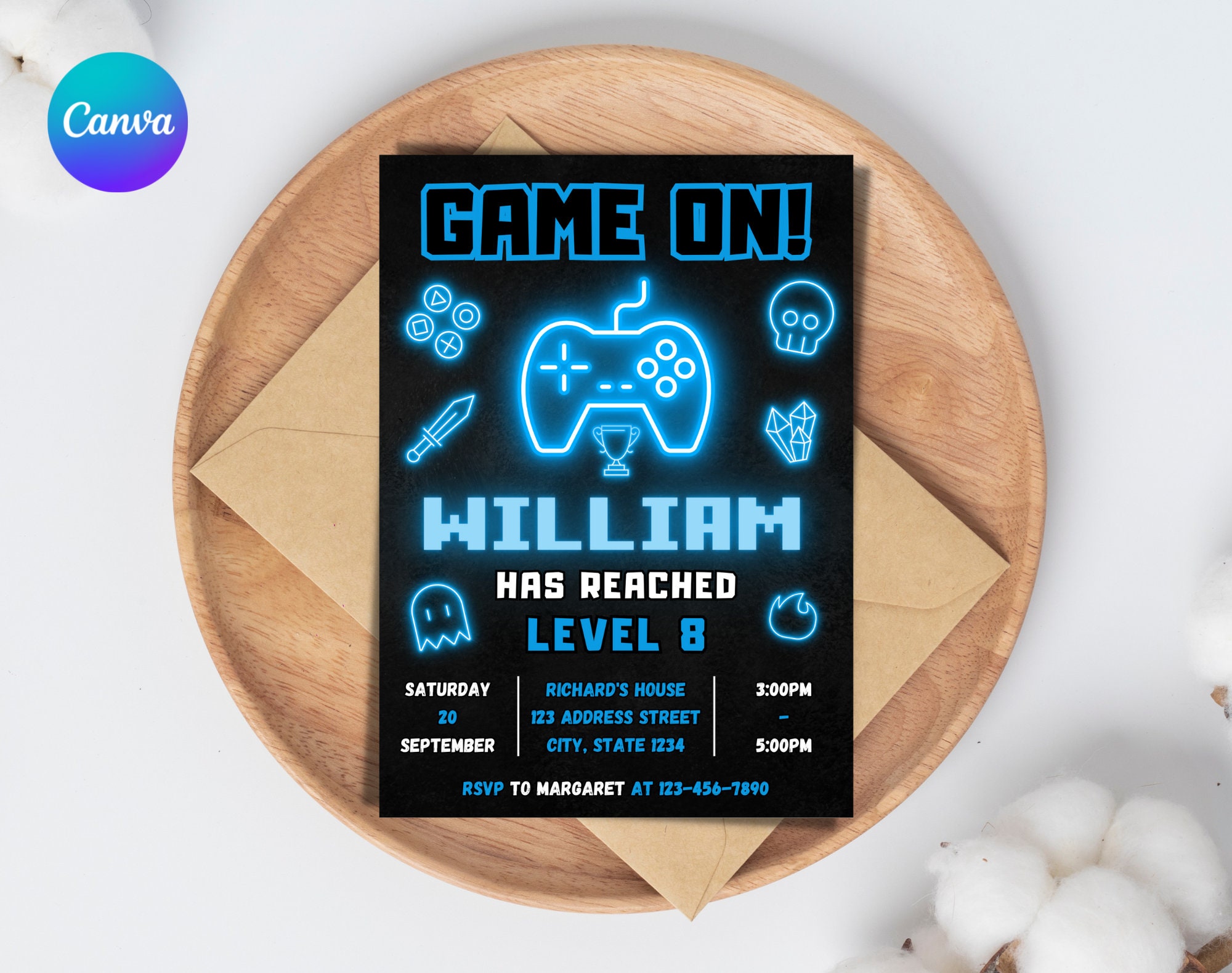 Video Game Birthday Party Invitation Template Gaming Birthday Party ...
