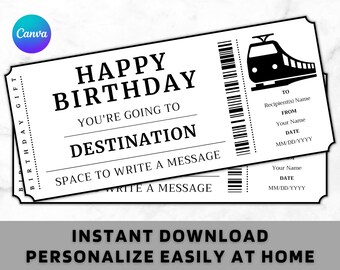 Editable Birthday Train Gift Ticket Template, Surprise Boarding Pass ...
