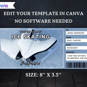 Ice Skating Ticket Template - Ice Skating Gift Voucher Template - Ice ...