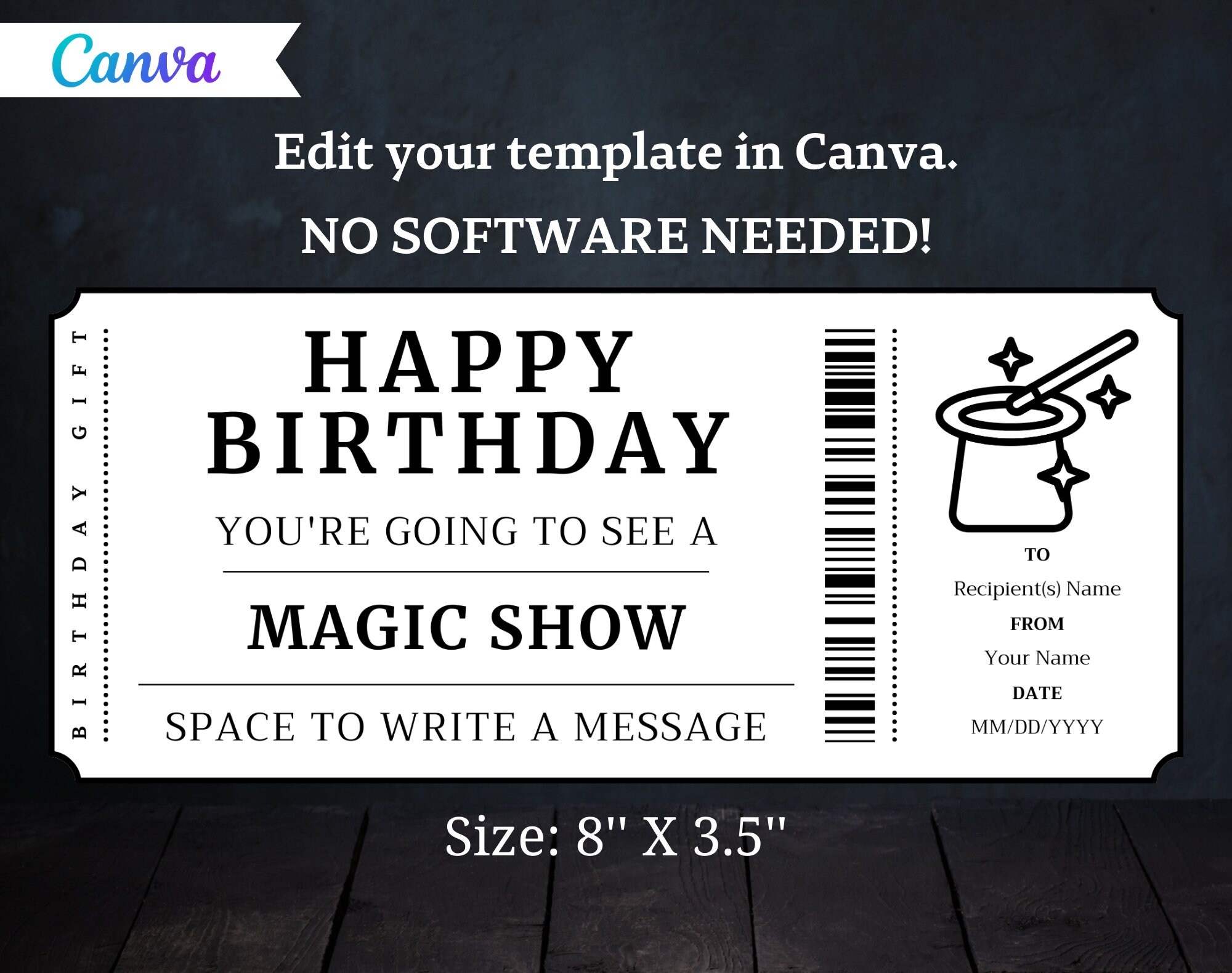 Birthday Magic Show Gift Ticket - Birthday Magic Show Gift Voucher Card ...