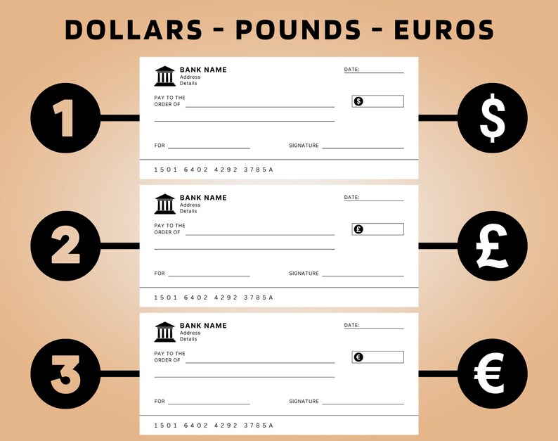 Blank Cheque - Blank Check Template - Blank Checks - Editable Cheque ...