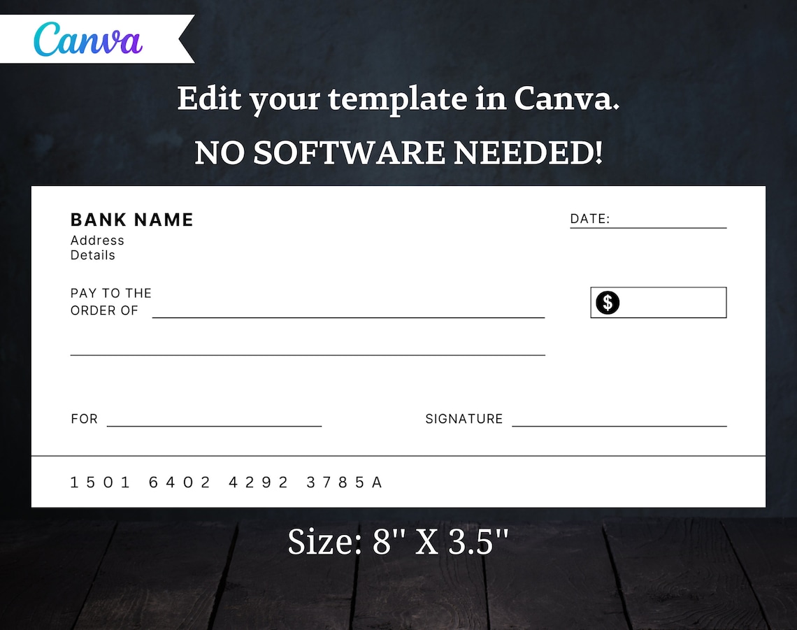 Blank Cheque - Blank Check Template - Blank Checks - Editable Cheque ...
